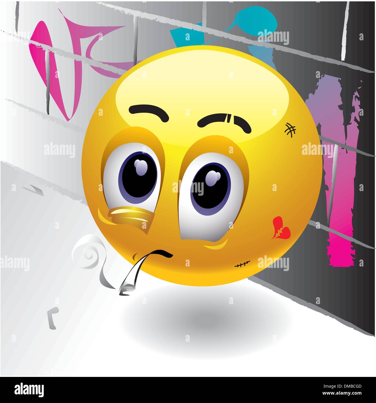 Emoticon smiley yellow disappointed immagini e fotografie stock ad alta ...