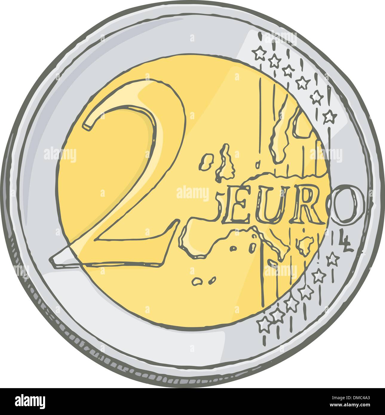 Zwei euro Immagini Vettoriali Stock - Alamy