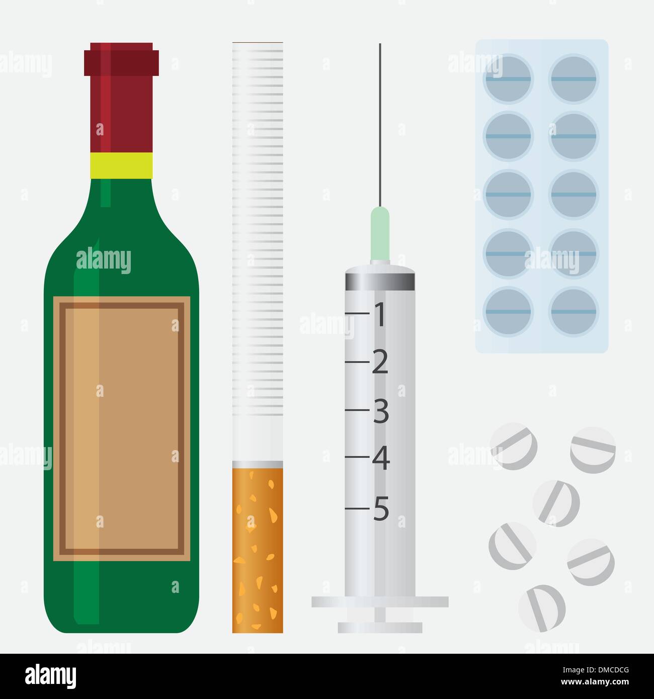 Dipendenza da alcol e droga Immagini Vettoriali Stock - Alamy