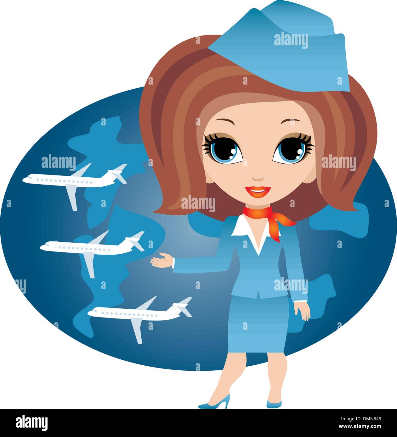 Hostess dell'aria Immagini Vettoriali Stock - Alamy