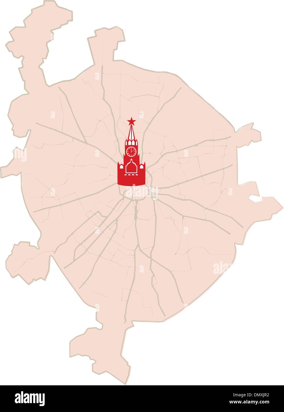 Mappa di mosca russia Immagini Vettoriali Stock - Alamy