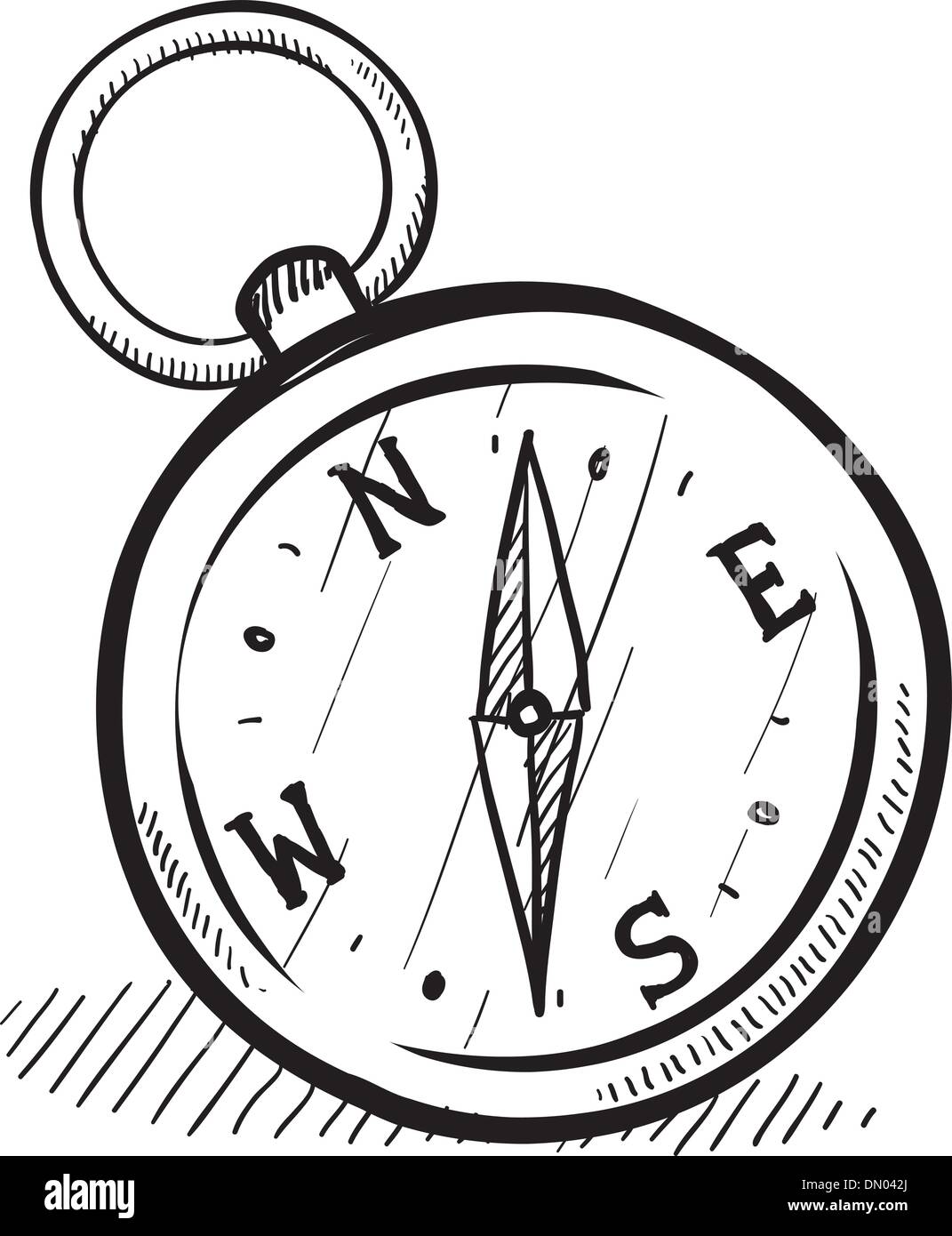 Bussola magnetica disegno vettoriale Immagine e Vettoriale - Alamy