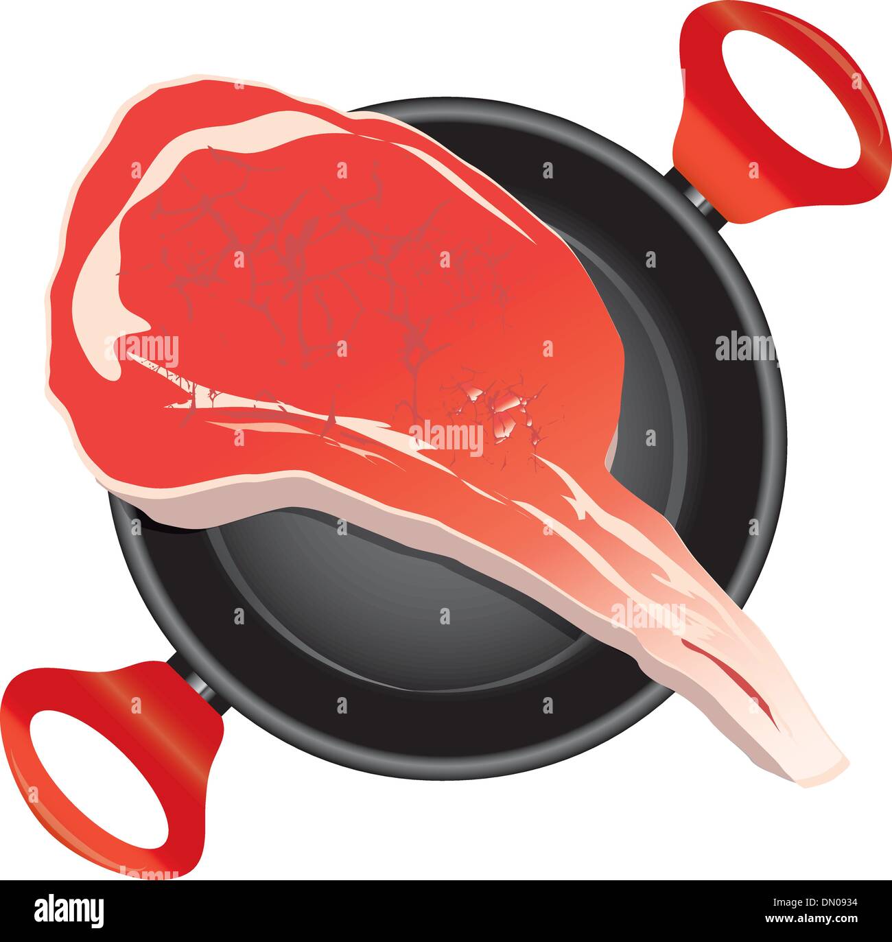 Carne padella Immagini Vettoriali Stock - Alamy