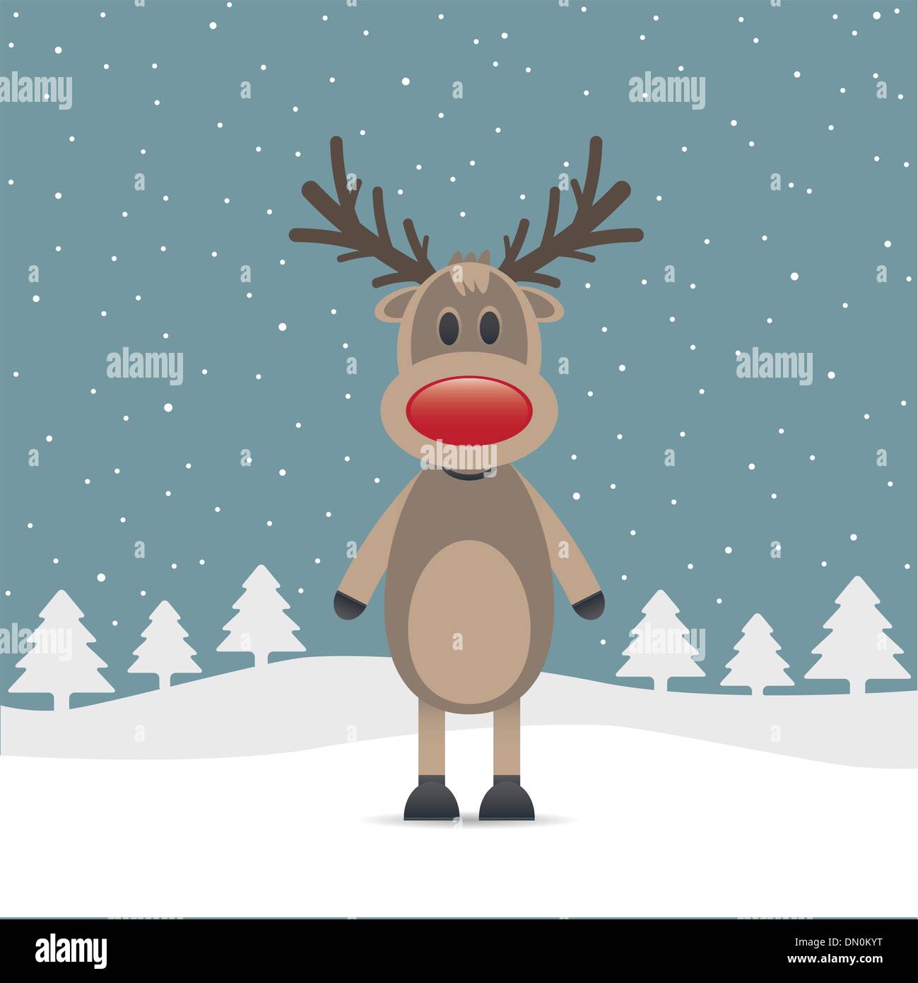 Rudolph red nosed reindeer illustration immagini e fotografie stock ad ...