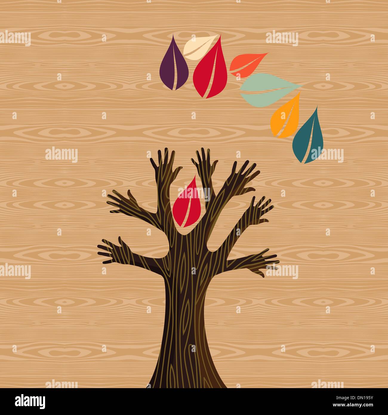Colorful diversity tree hands illustration immagini e fotografie stock ...