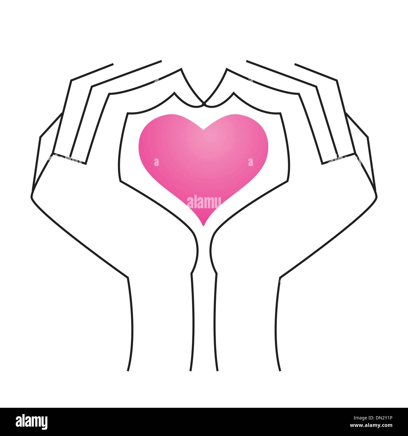 Cuore con le mani Immagini Vettoriali Stock - Alamy