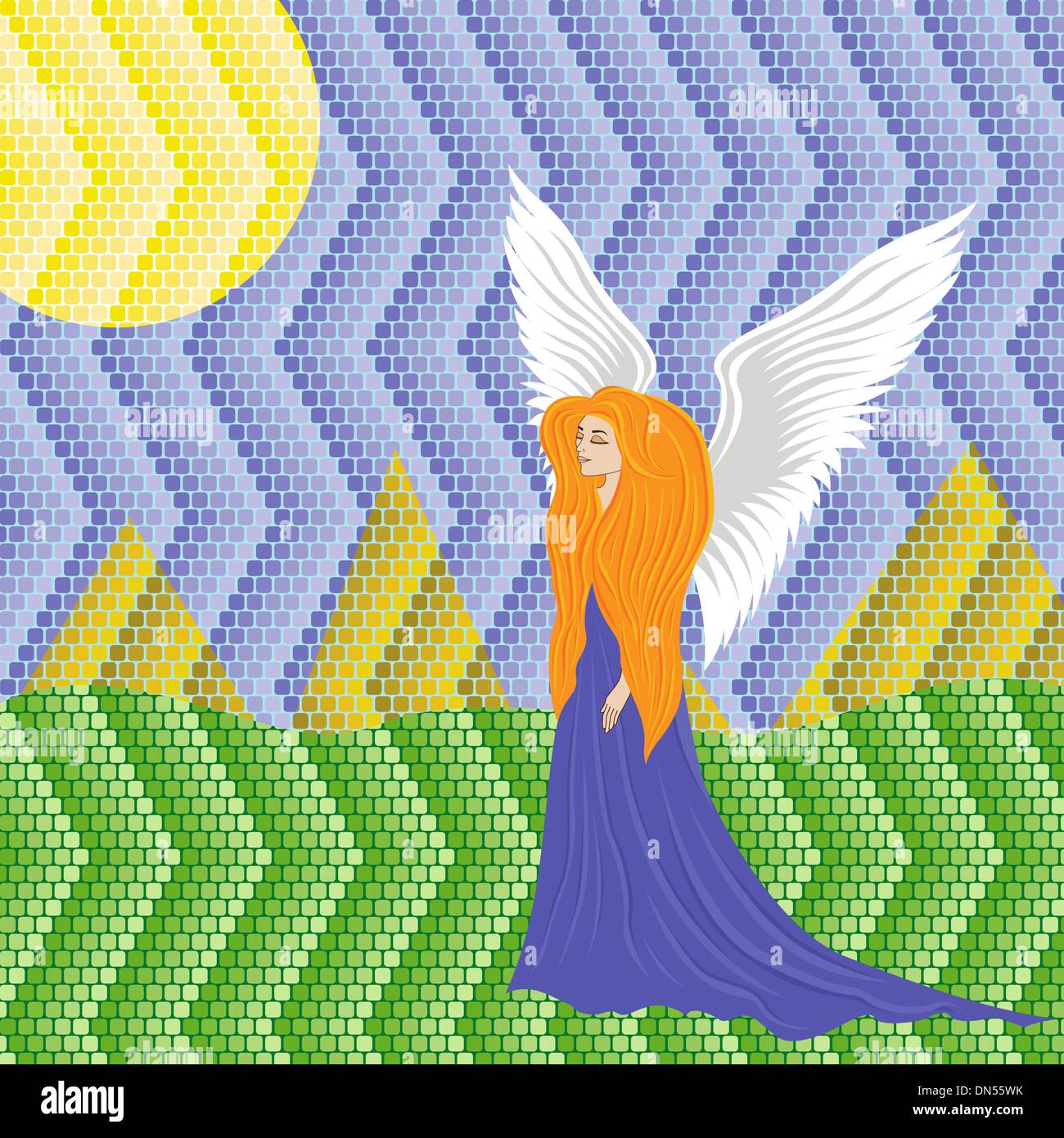 Sfondo del cielo di donna Immagini Vettoriali Stock - Alamy