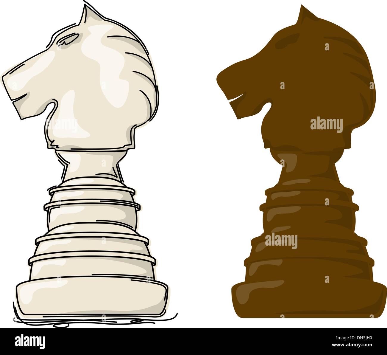 Disegno del cavallo di scacchi Immagini Vettoriali Stock - Alamy