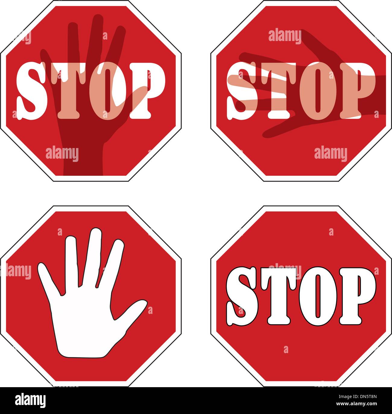 Segnali stradali in bianco e nero Immagini Vettoriali Stock - Alamy
