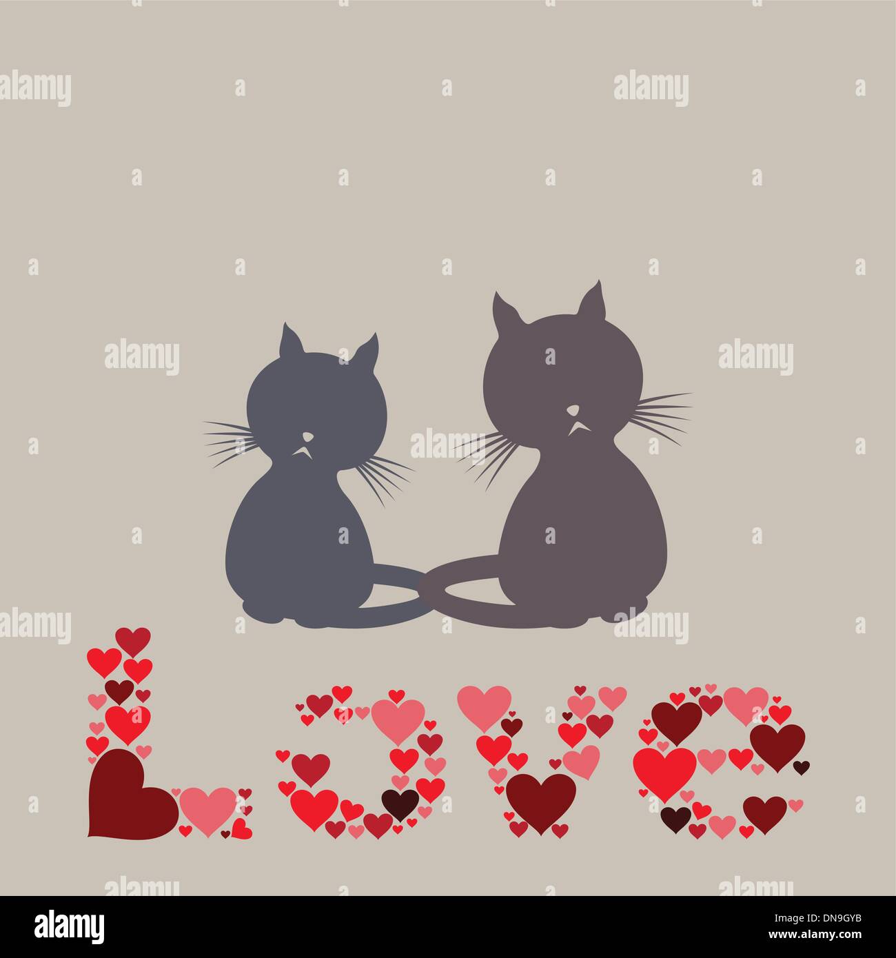 Amore di gatto Immagini Vettoriali Stock - Alamy