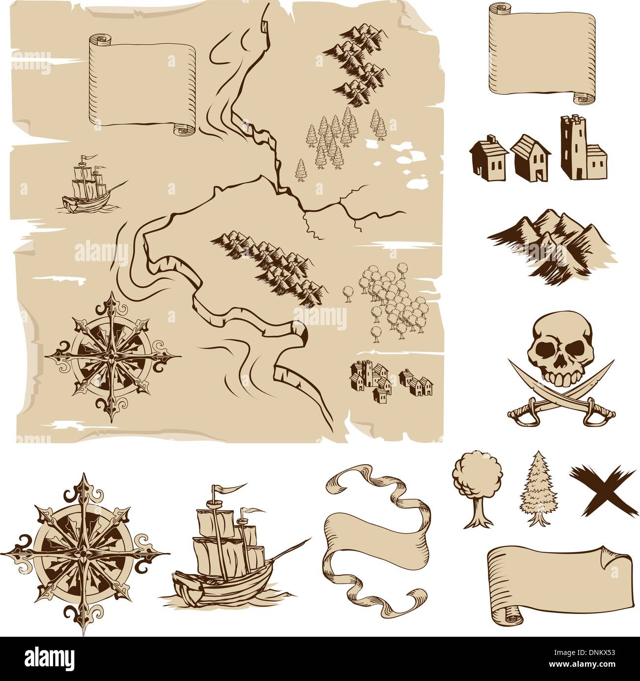 Alberi di seppia arte Immagini Vettoriali Stock - Alamy