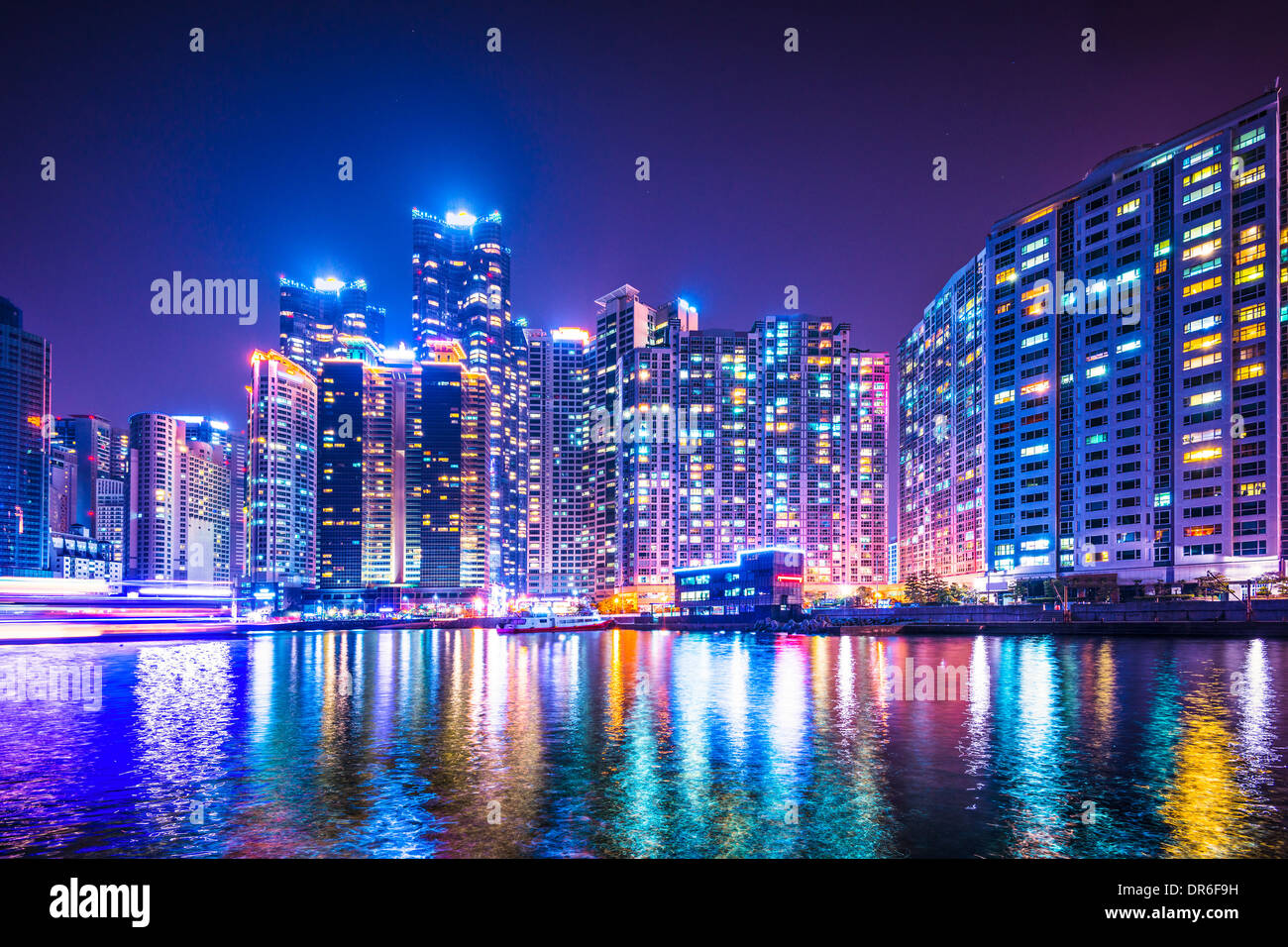 Busan, Corea del Sud skyline al distretto di Haeundae Foto stock - Alamy