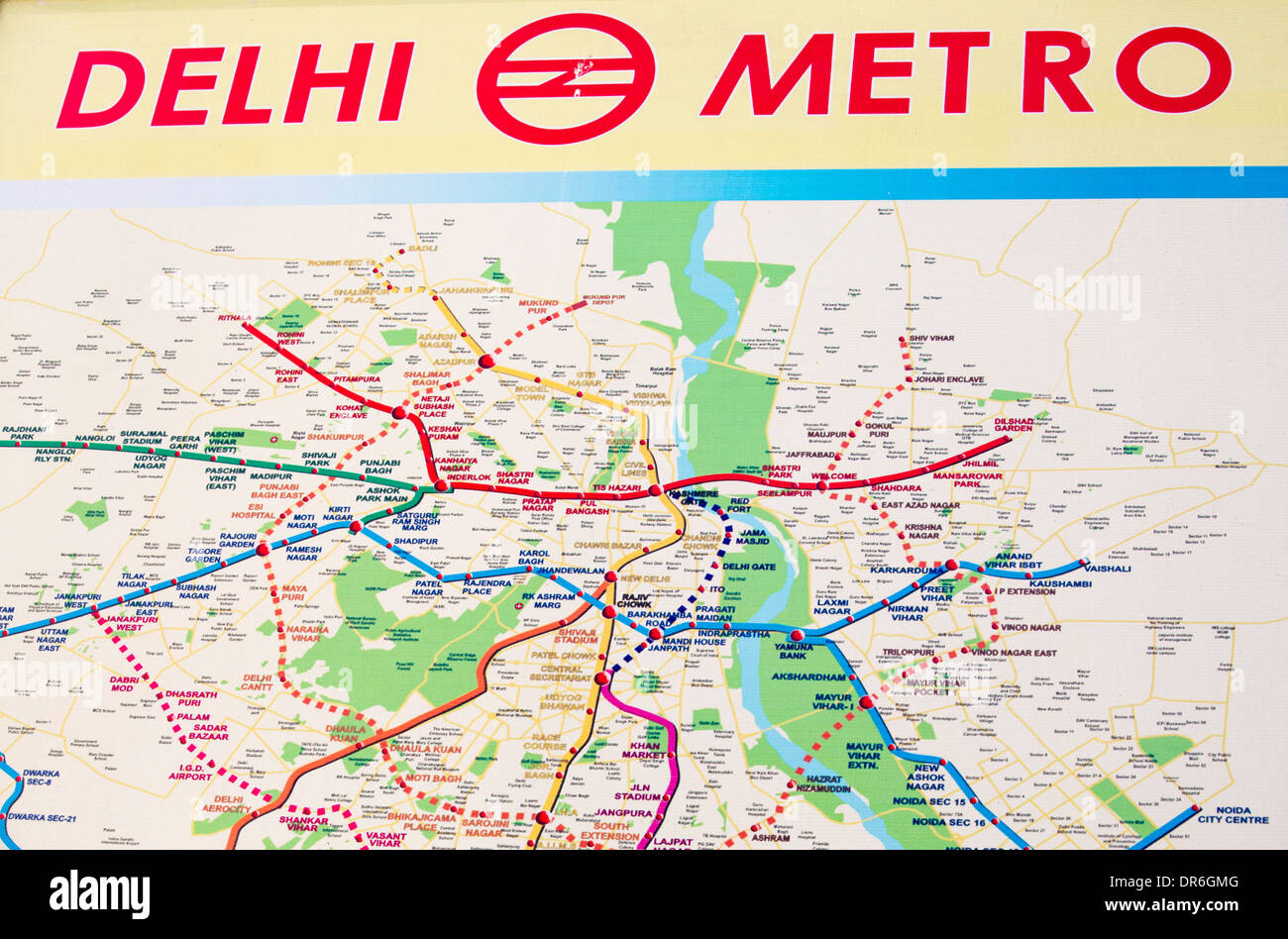 Delhi metro map immagini e fotografie stock ad alta risoluzione - Alamy