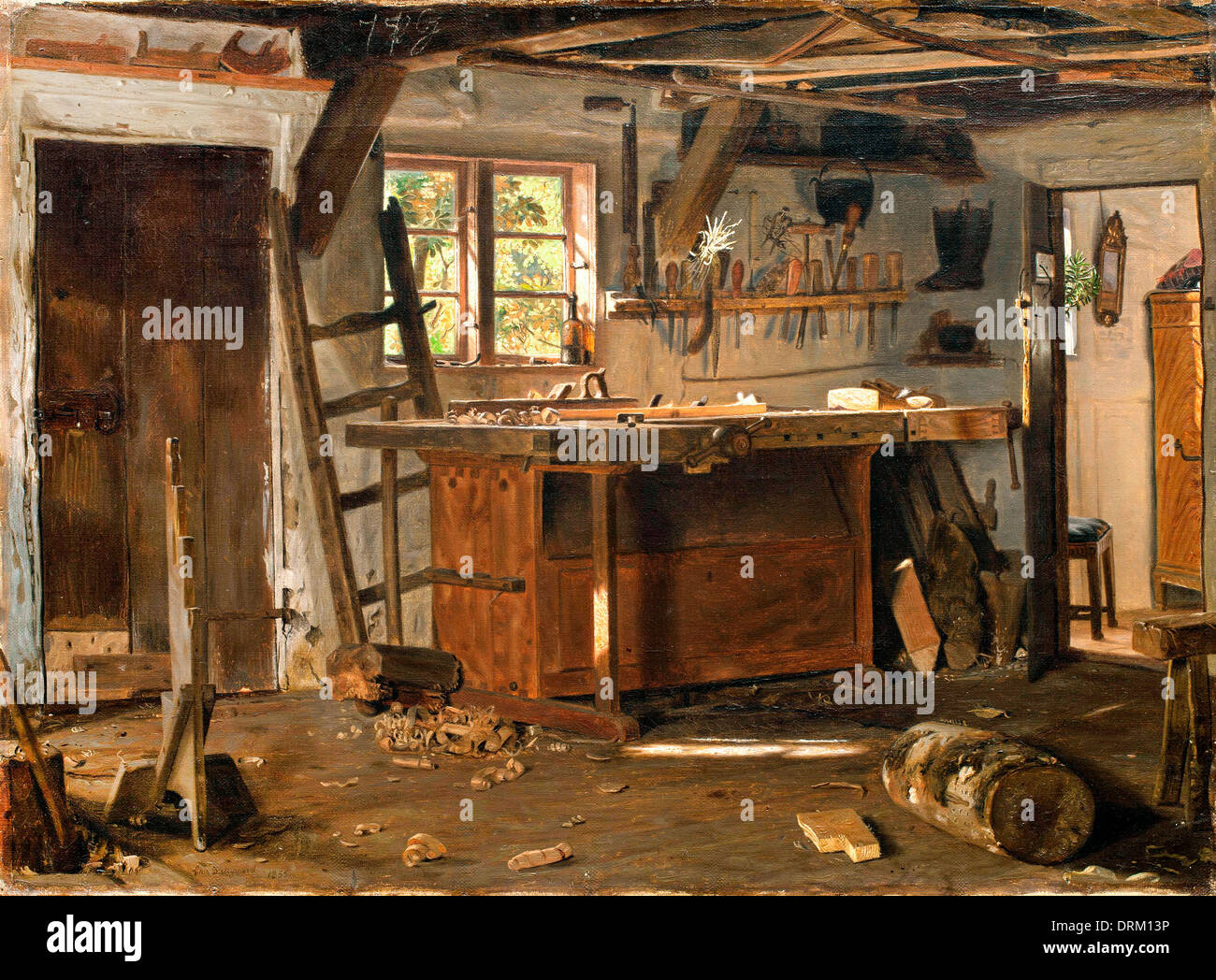 Christen Dalsgaard, la bottega del falegname 1855 olio su tela. La ...