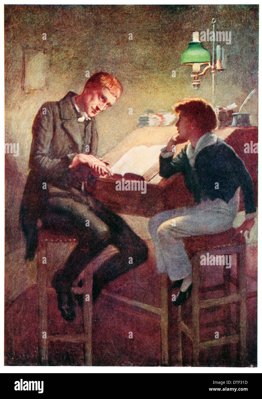 Uriah Heep e David Copperfield illustrazione dal romanzo di Charles ...