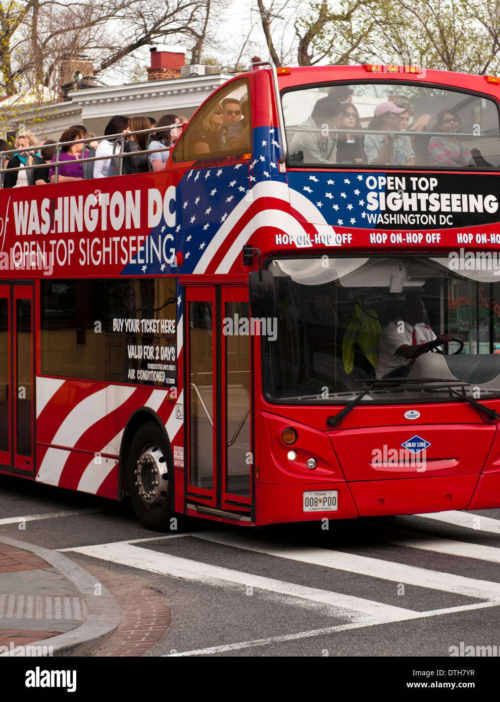 Open Top Double Decker bus turistico di Washington DC Foto stock - Alamy