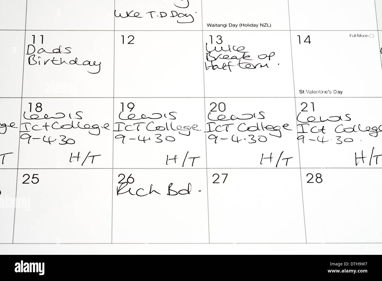 Hand written notes calendar immagini e fotografie stock ad alta ...