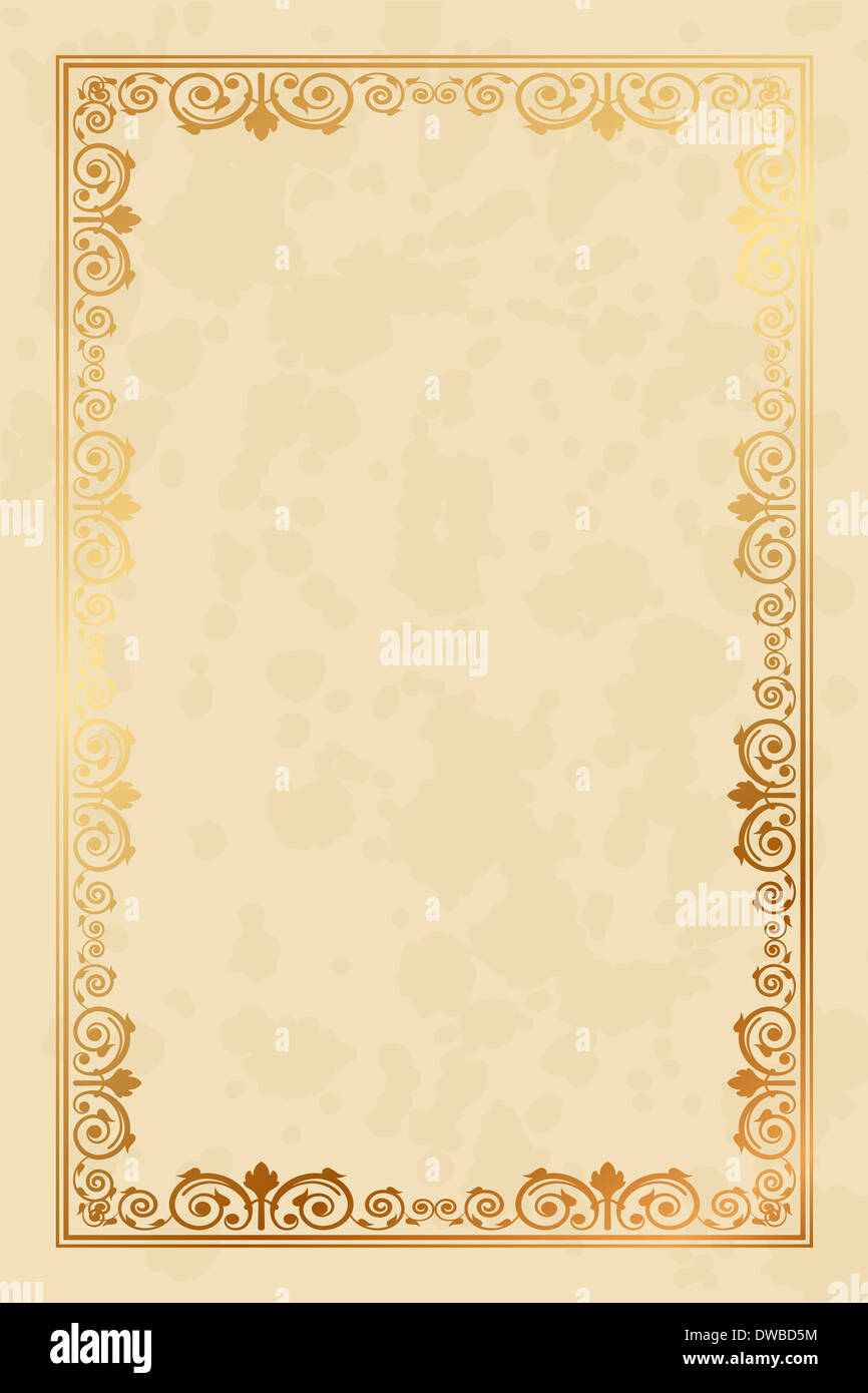 La carta pergamena sfondo con ornamenti floreali Foto stock - Alamy