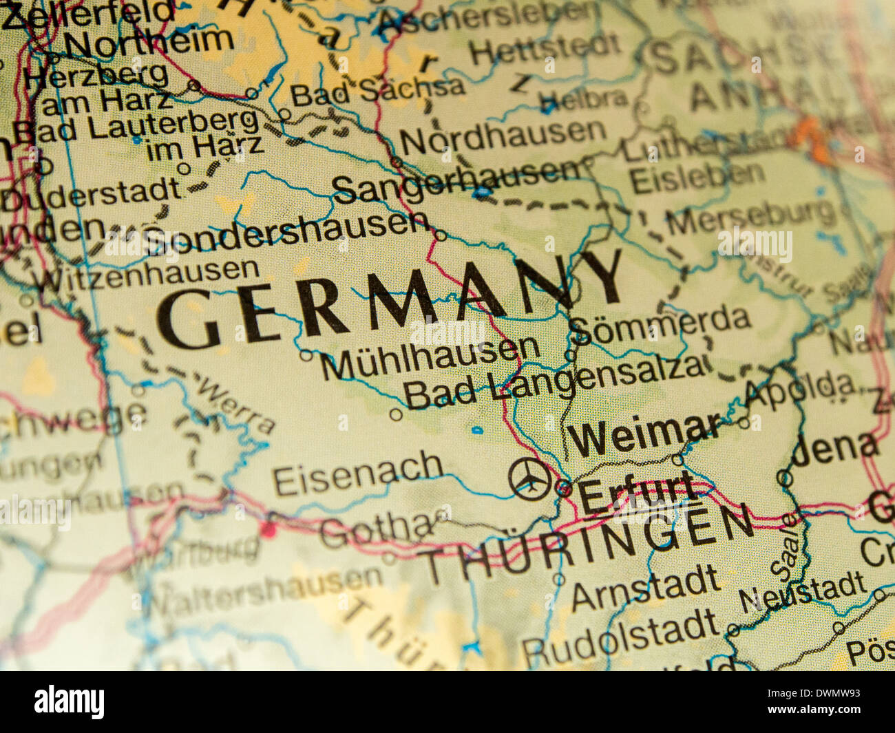 Stampa della mappa della germania immagini e fotografie stock ad alta ...
