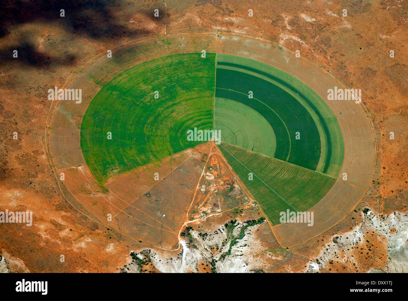 Campi circolare sul fiume Orange, irrigazione di grandi aree nel ...