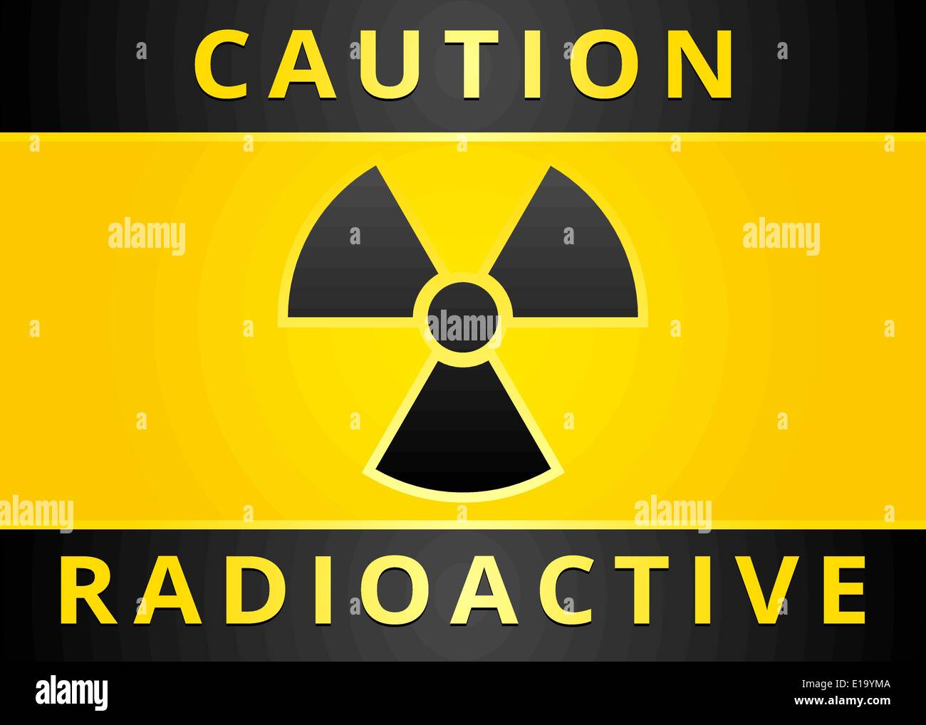 Etichetta il simbolo di attenzione. Etichetta Pericolo di radiazioni ...