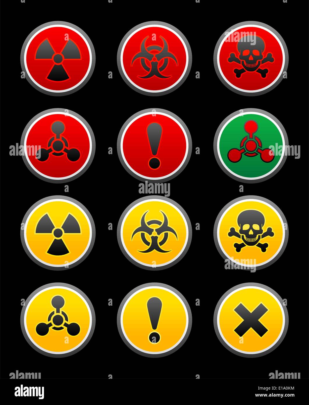 Simbolo di pericolo di radiazioni ionizzanti Immagini Vettoriali Stock ...