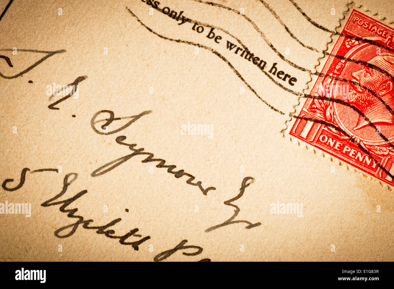 Vintage postcard back stamp immagini e fotografie stock ad alta ...