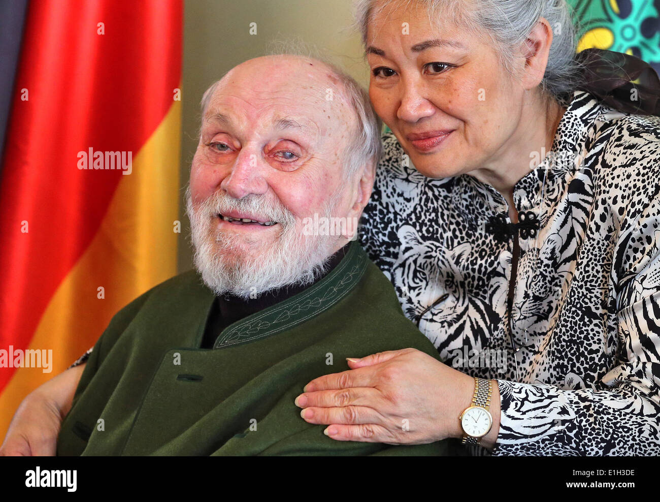 Leipzig, Germania. 04 Giugno, 2014. Conductor Kurt Masur e sua moglie ...