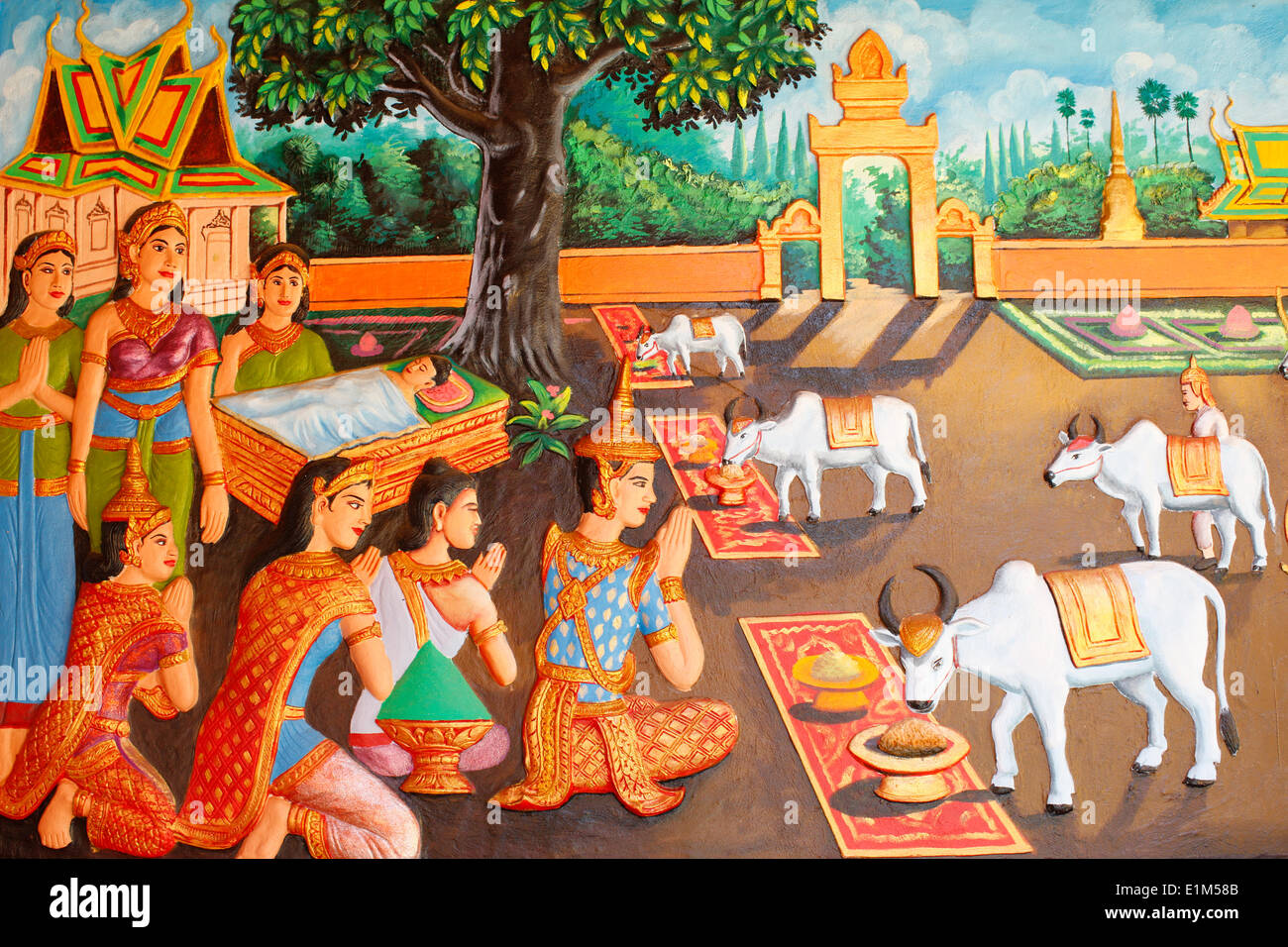 Preah Prom Rath monastero. La vita di Buddha. Il giovane Siddharta ...