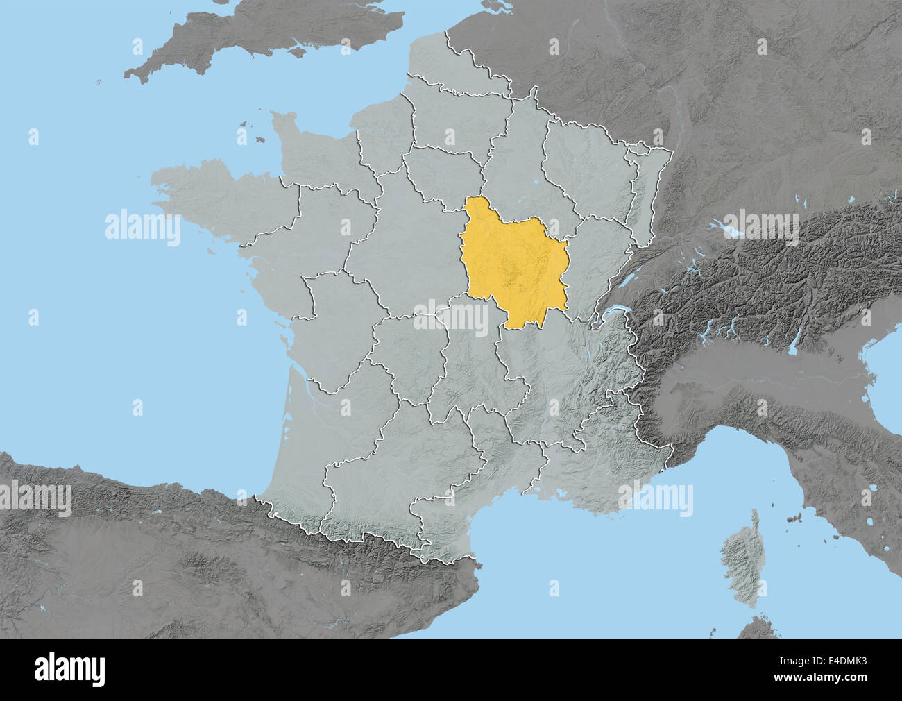 Mappa della francia fisica immagini e fotografie stock ad alta ...