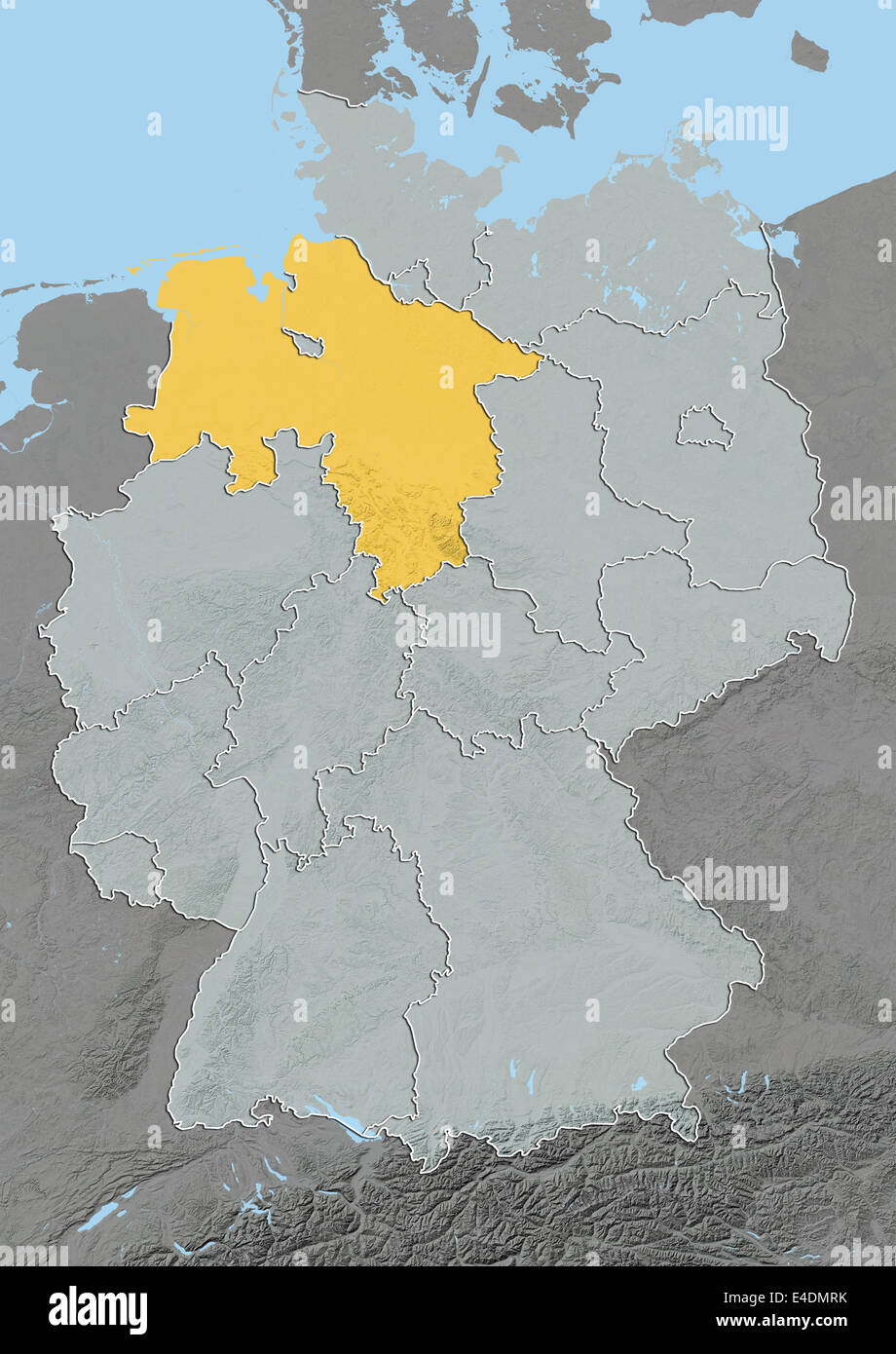 Mappa dello stato della bassa sassonia immagini e fotografie stock ad ...