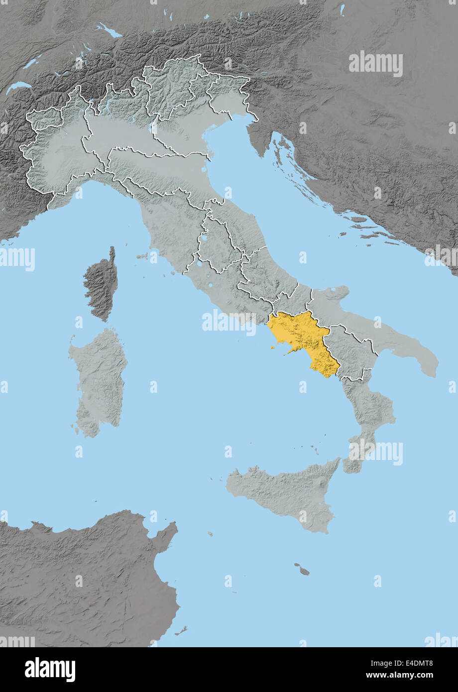 Campania cartina fisica immagini e fotografie stock ad alta risoluzione ...