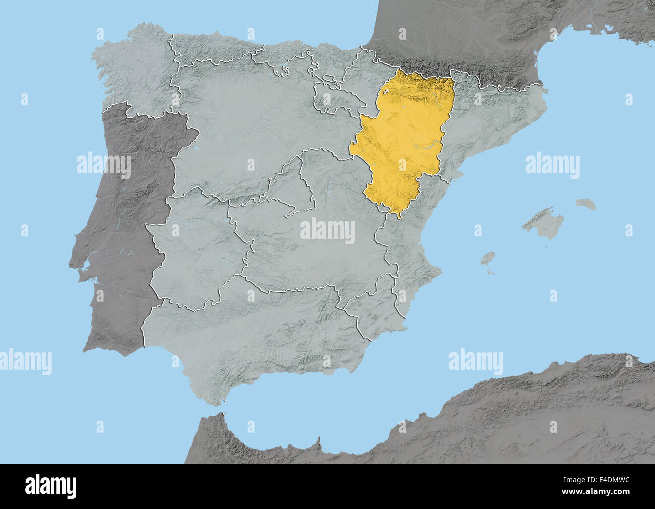 Aragon map immagini e fotografie stock ad alta risoluzione - Alamy