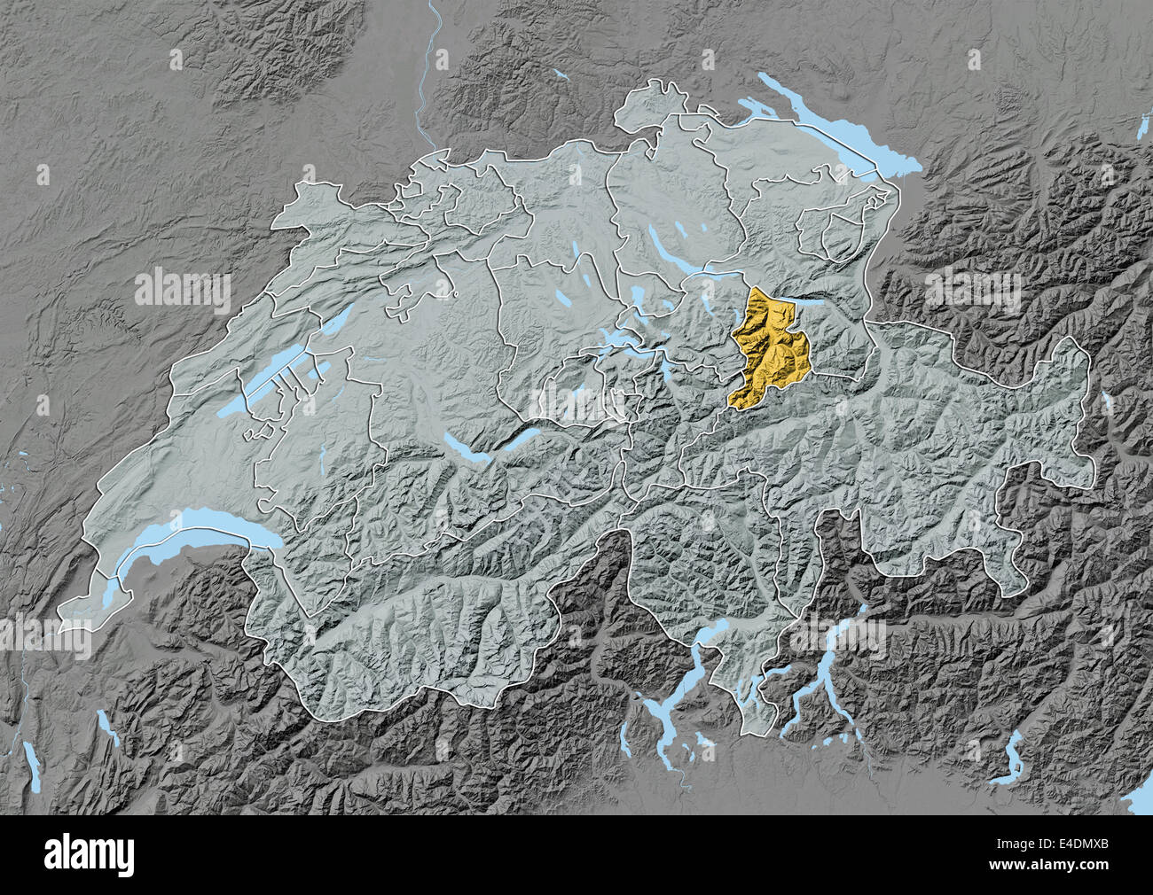 Svizzera mappa fisica immagini e fotografie stock ad alta risoluzione ...
