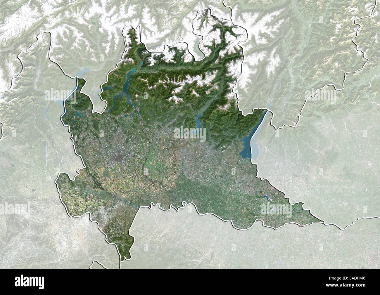 Colour satellite image milan italy immagini e fotografie stock ad alta ...