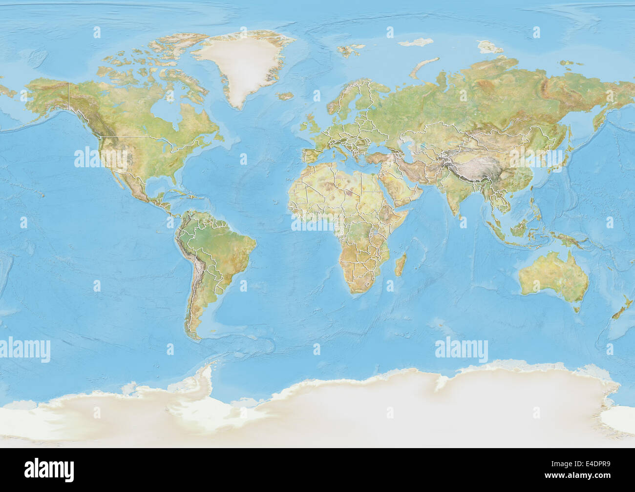 Mappa del mondo con i confini Foto stock - Alamy