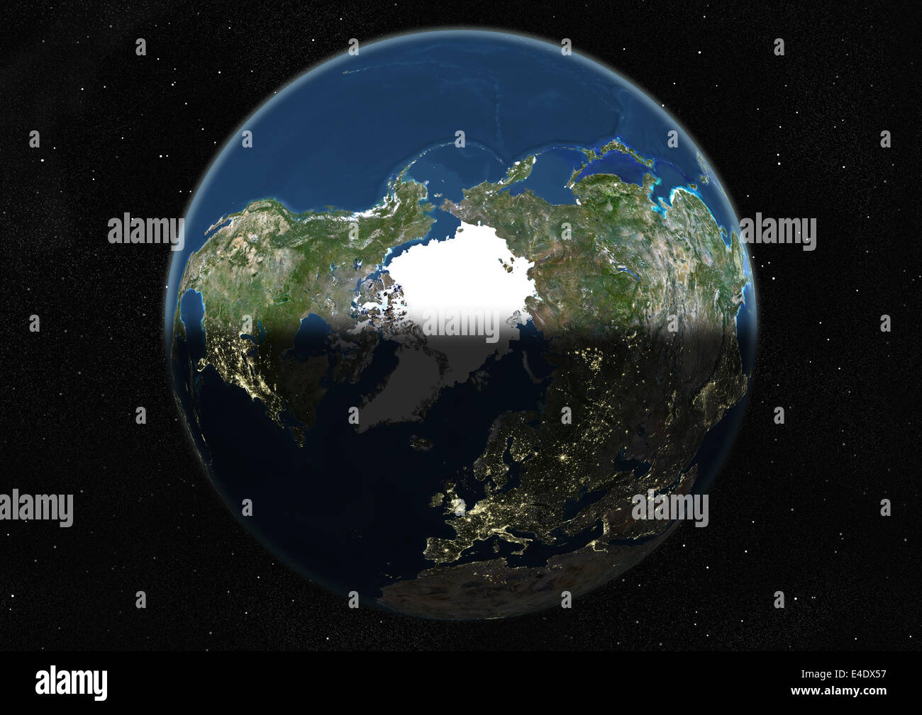 Polo nord mappa mondo globo terrestre immagini e fotografie stock ad ...