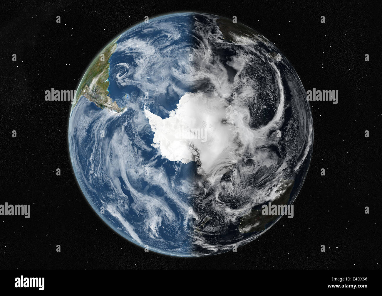 Polo sud mappa mondo globo terrestre immagini e fotografie stock ad ...