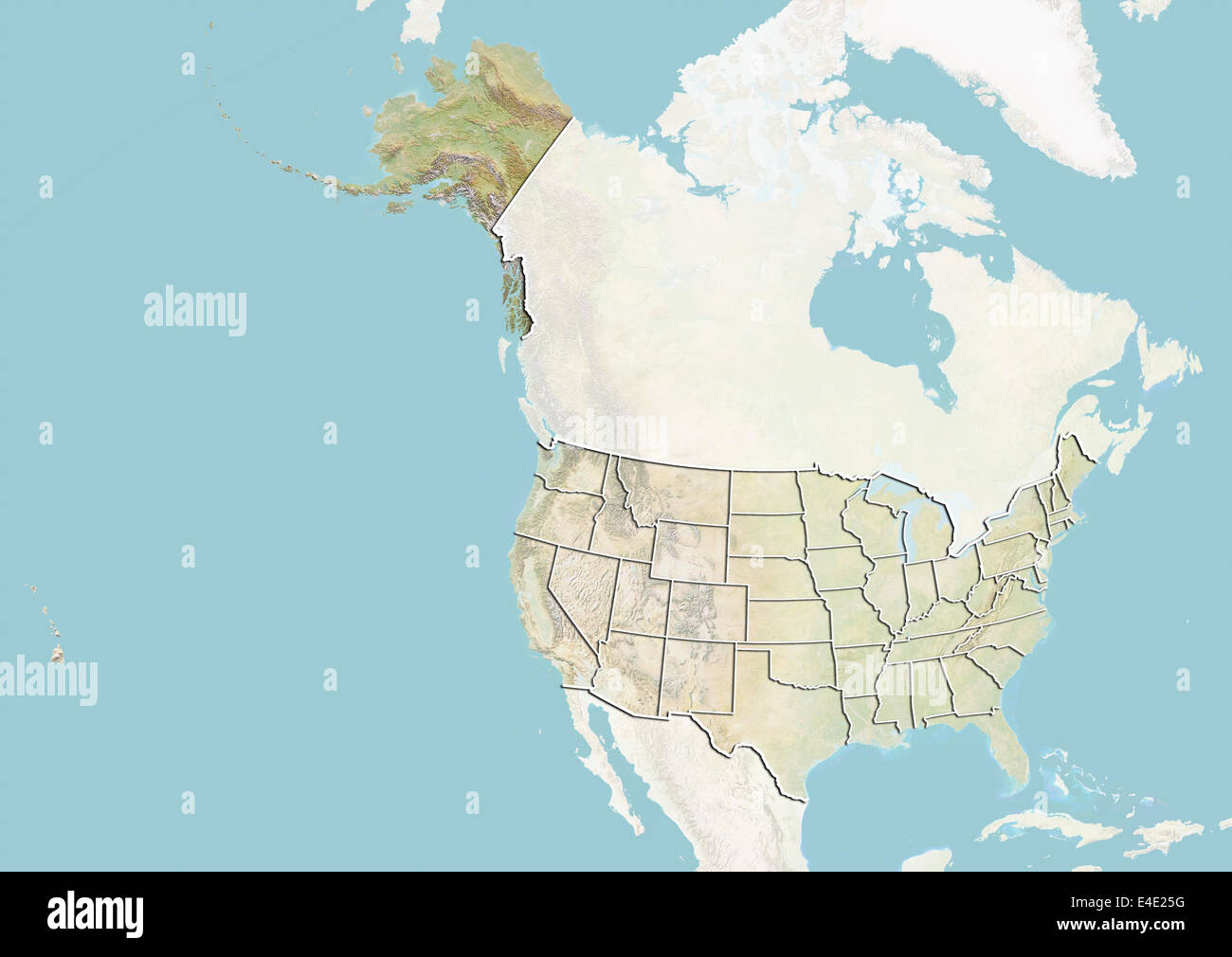 Mappa fisica dell'alaska immagini e fotografie stock ad alta ...