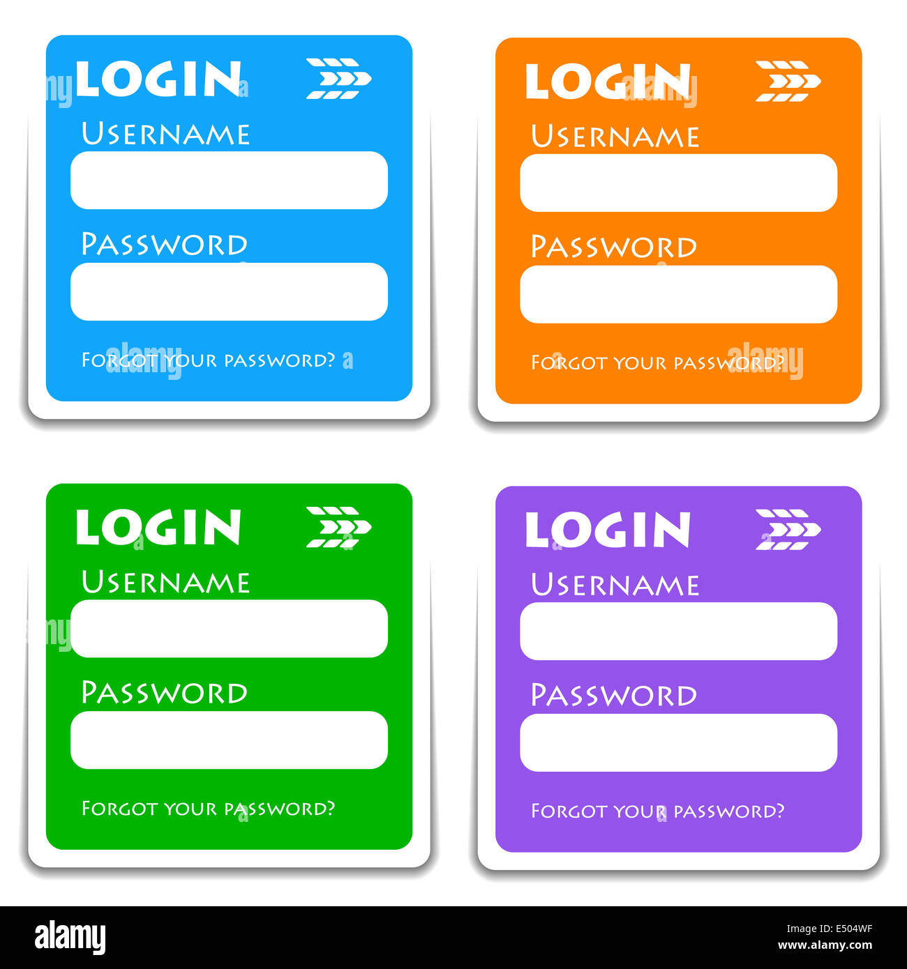 Web login form template Immagini senza sfondo e Foto Stock ritagliate ...