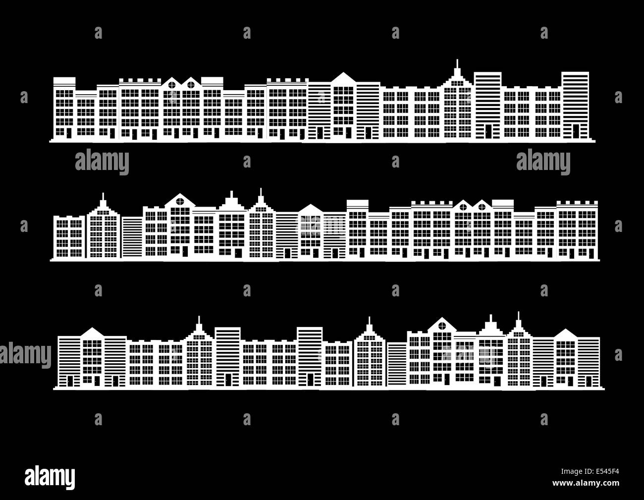 Disegno strada urbana stilizzata Foto e Immagini Stock in Bianco e Nero ...