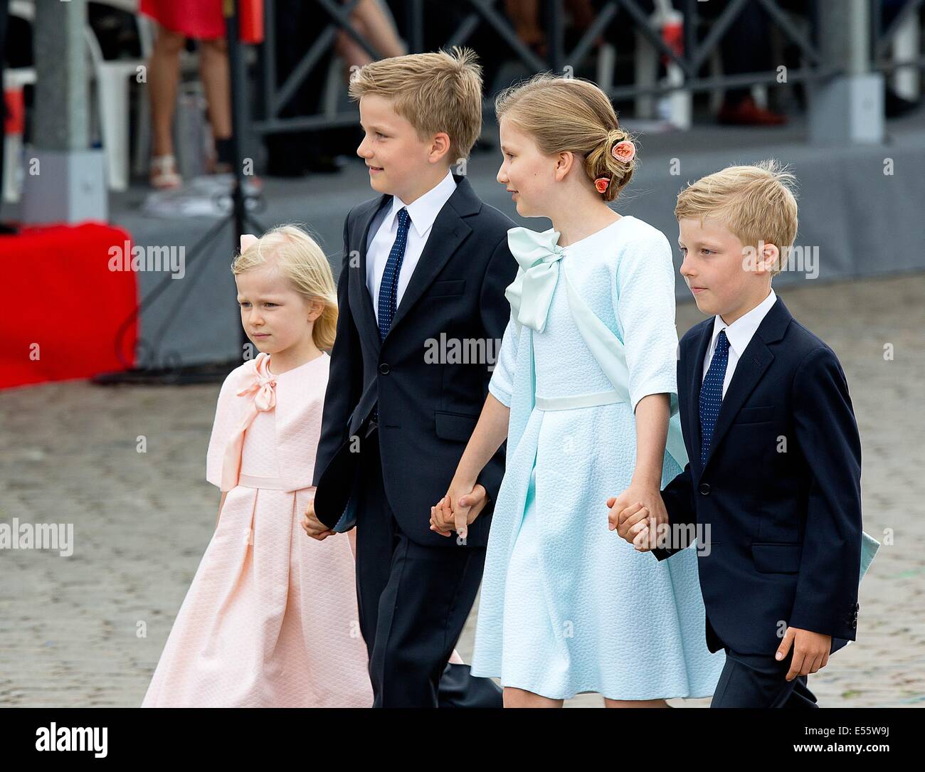 (L-R) Principessa Eleonore, Principe Gabriel, Crown Princess Elisabeth ...
