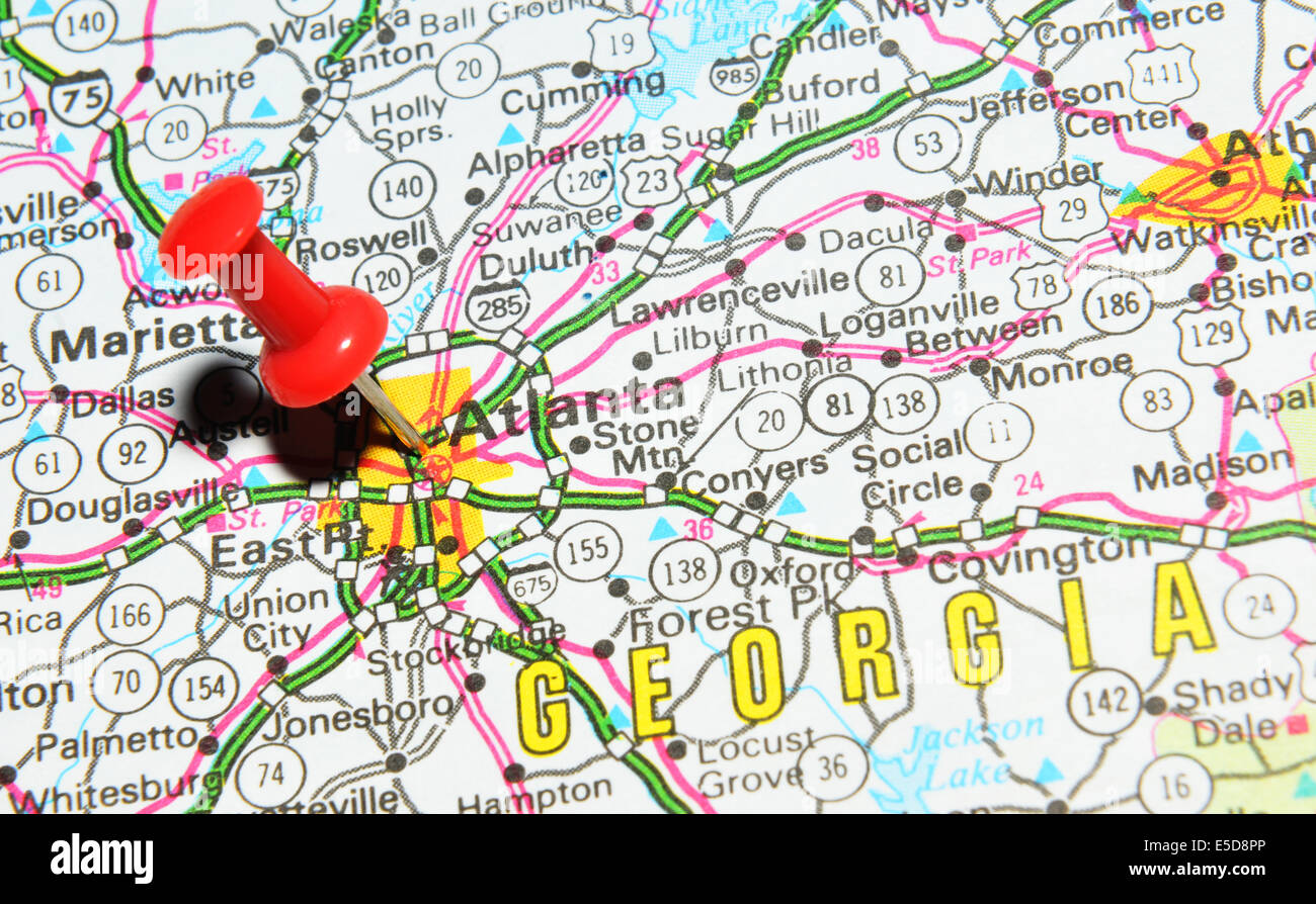 Perno della mappa della georgia immagini e fotografie stock ad alta ...