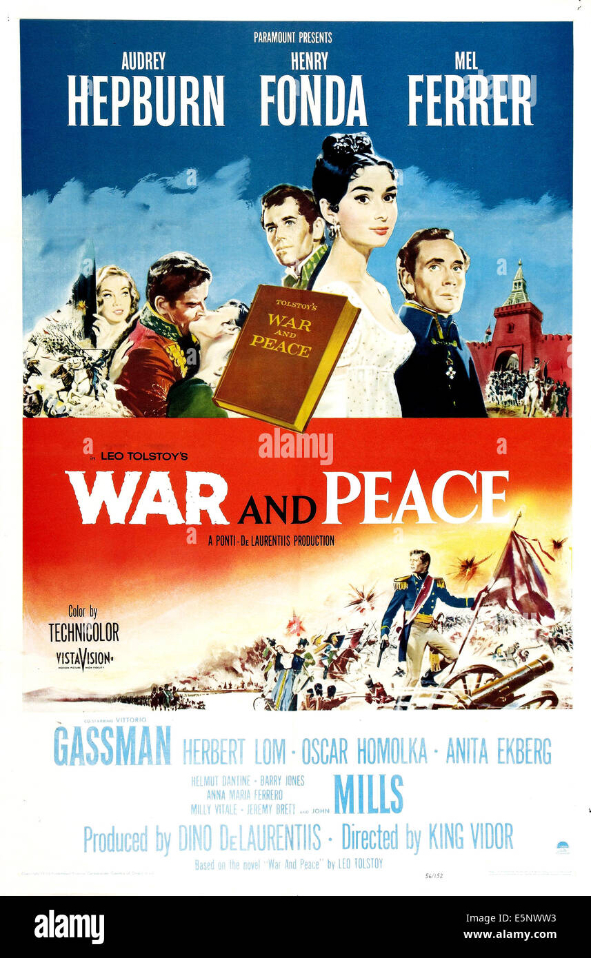 La guerra e la pace, Henry Fonda, Audrey Hepburn, Mel Ferrer, 1956 Foto stock - Alamy