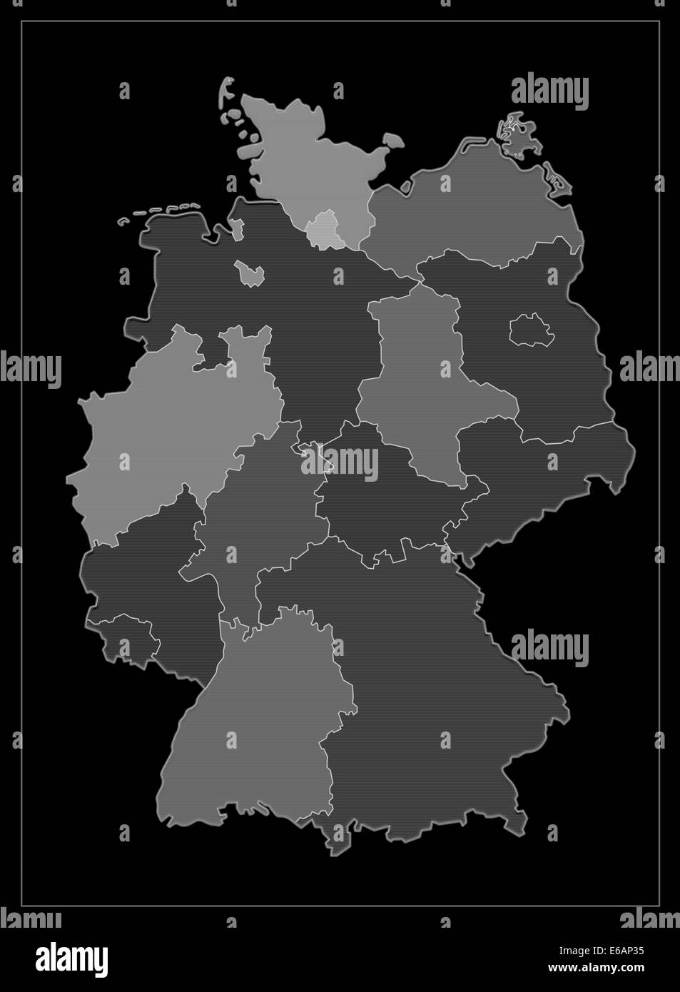 Mappa della germania con gli stati immagini e fotografie stock ad alta ...