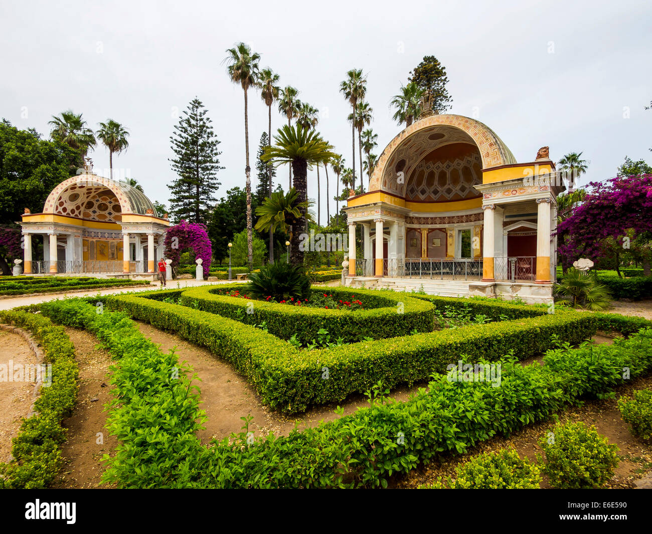 Parco di Villa Giulia con giardini botanici, Palermo, Sicilia, Italia ...
