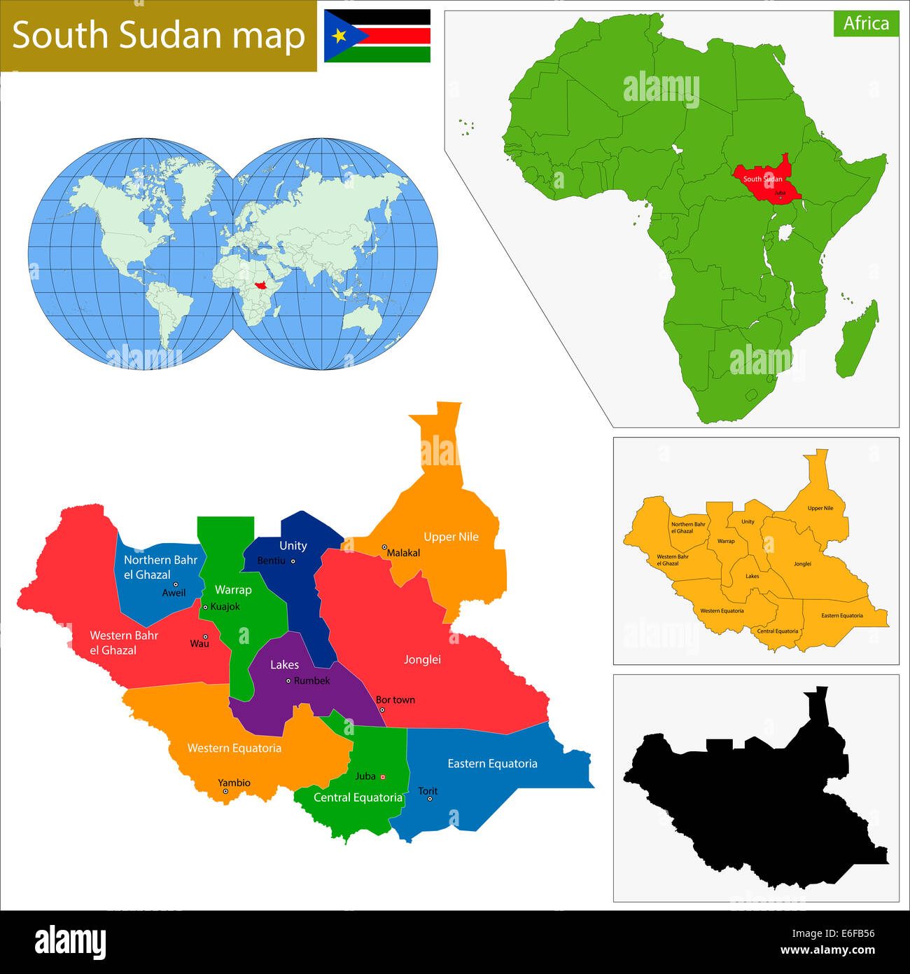 South sudan map immagini e fotografie stock ad alta risoluzione - Alamy