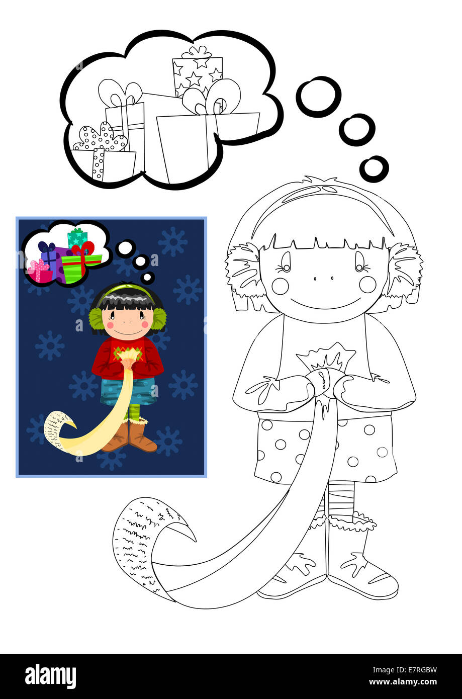 Disegno da colorare natale immagini e fotografie stock ad alta ...