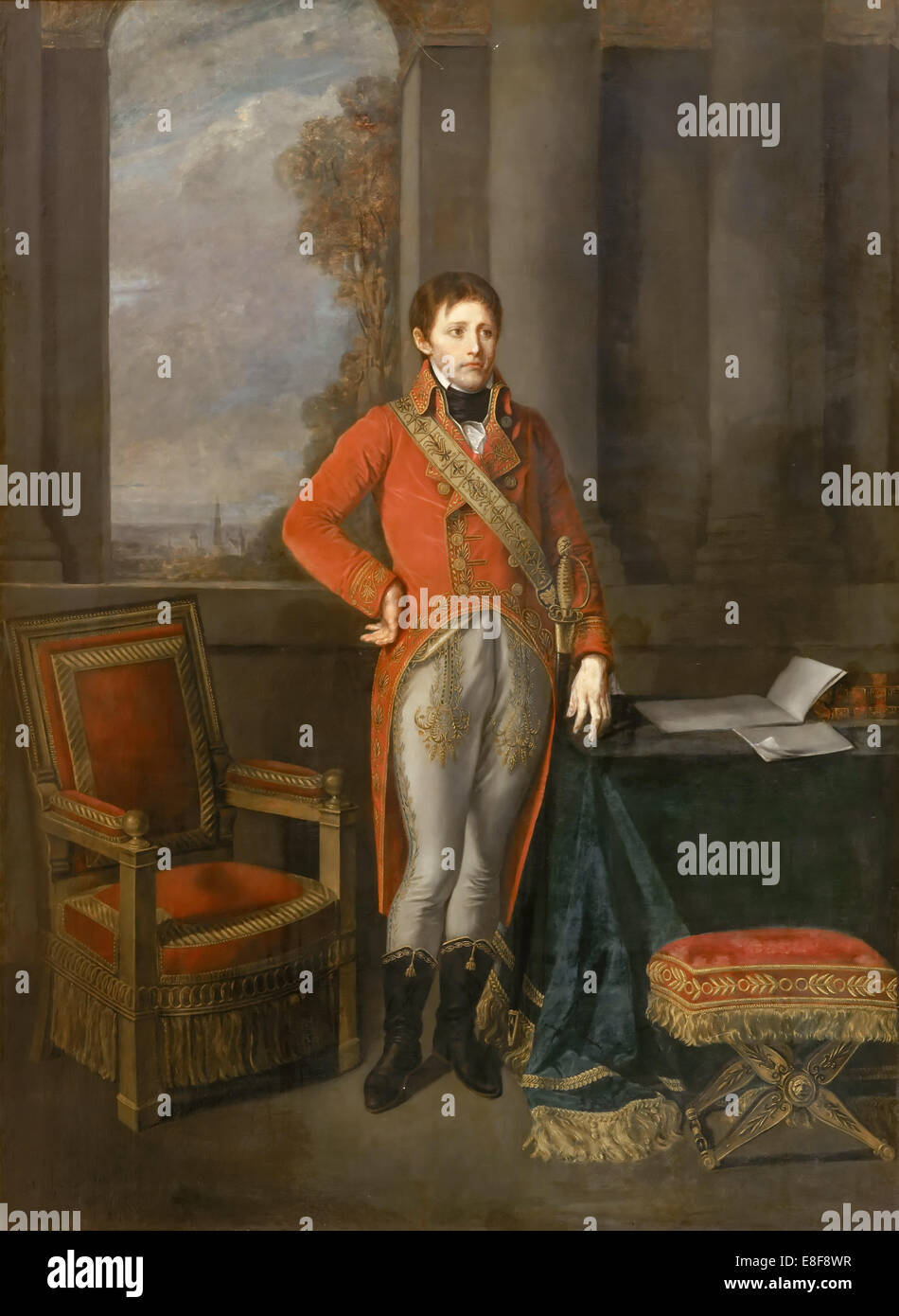 Napoleone Bonaparte come Primo Console prima di una vista di Anversa ...