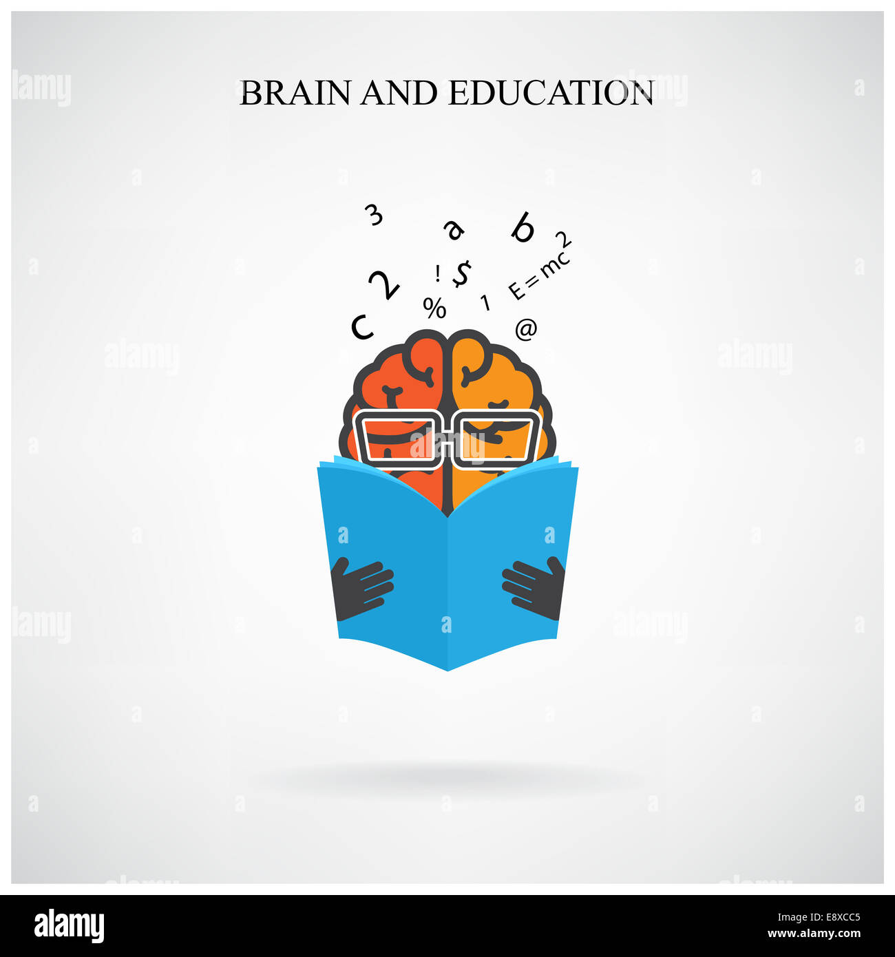 Cervello creativo segno e simbolo del libro su sfondo, design per ...